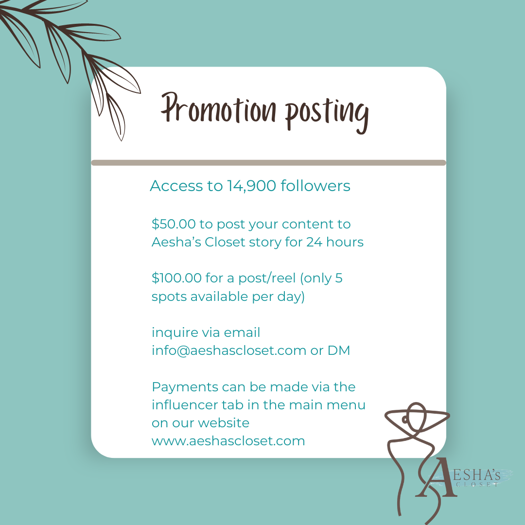 Influencer Packages – Aesha’s Closet